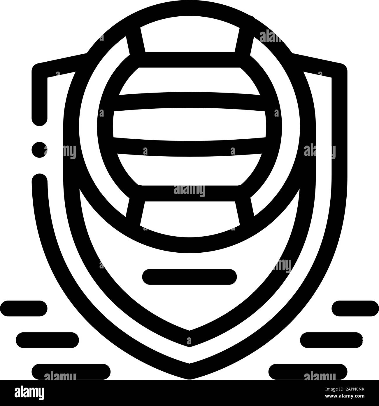 Volleyball Team Emblem Icon Vector Outline Illustration Stock Vector ...