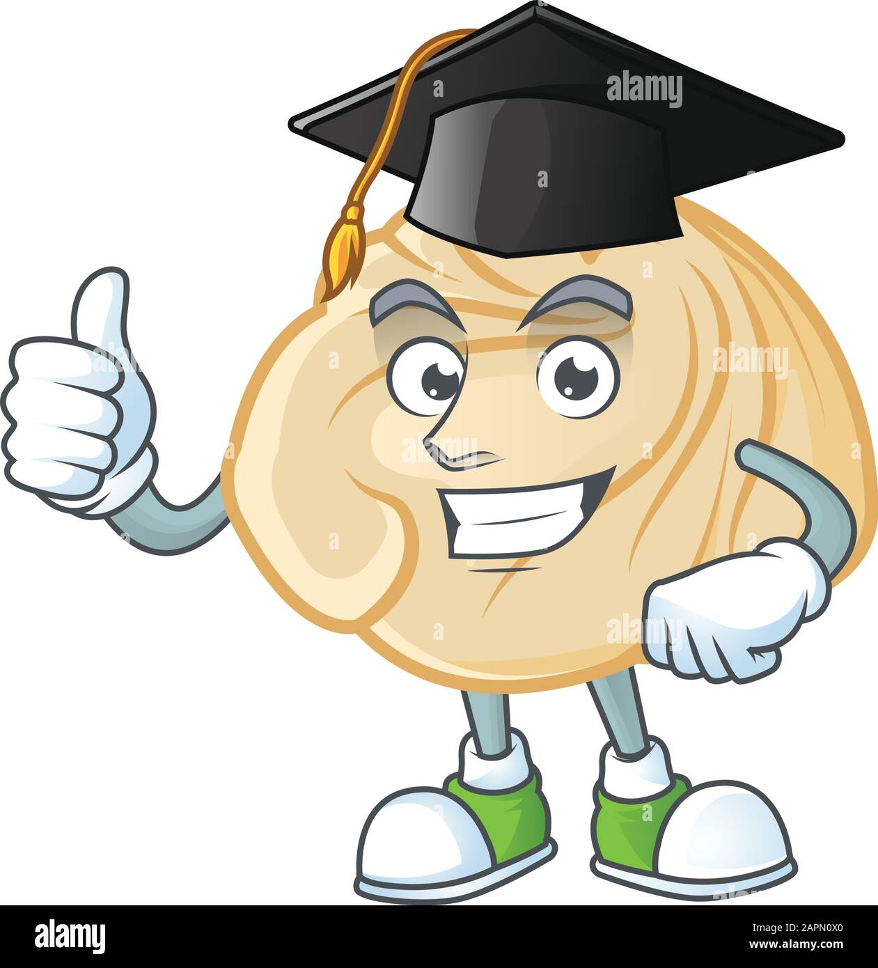 happy and proud of dumpling wearing a black Graduation hat Stock Vector ...