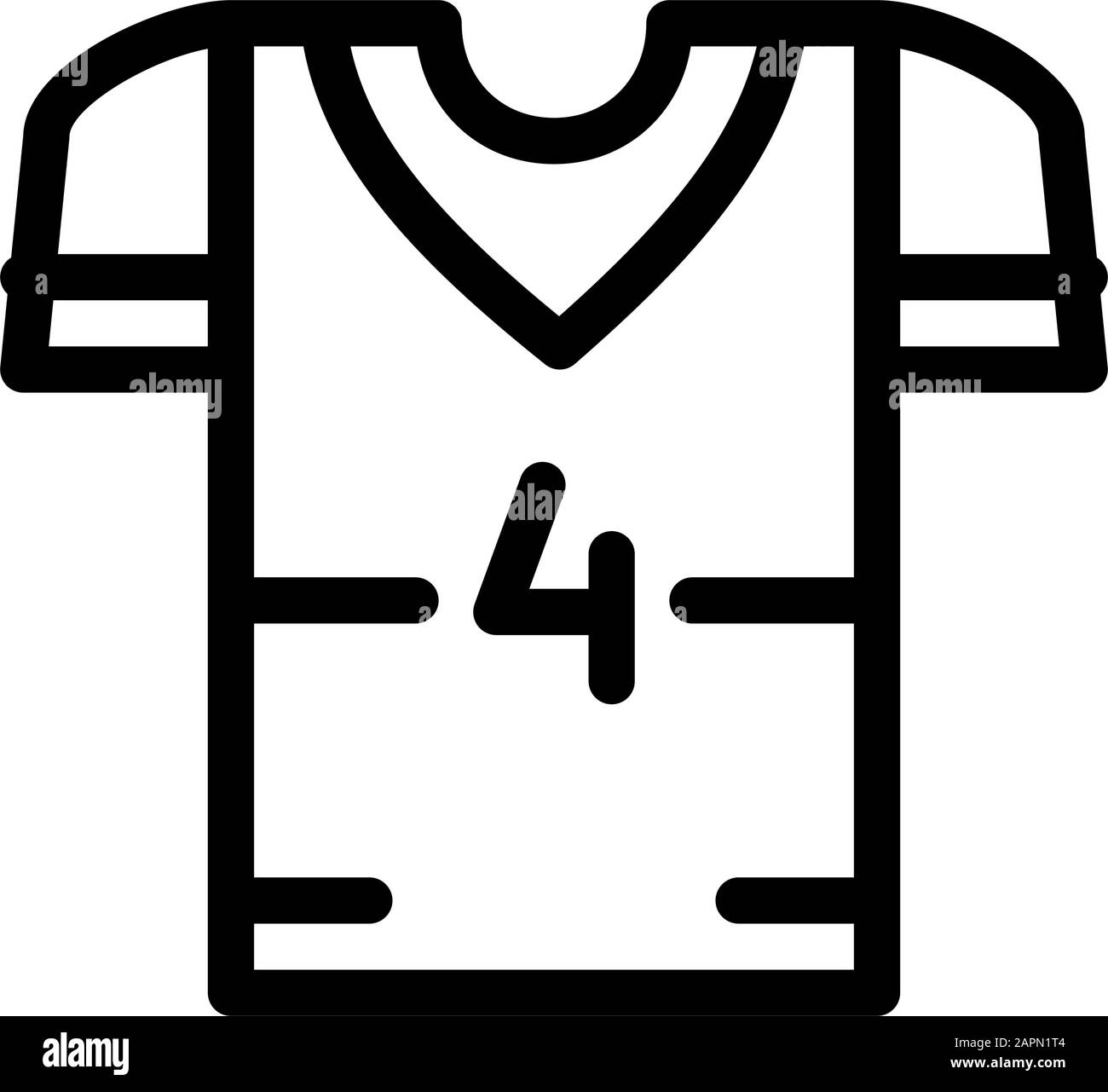 T-shirt with Number 4 Icon Vector Outline Illustration Stock Vector ...