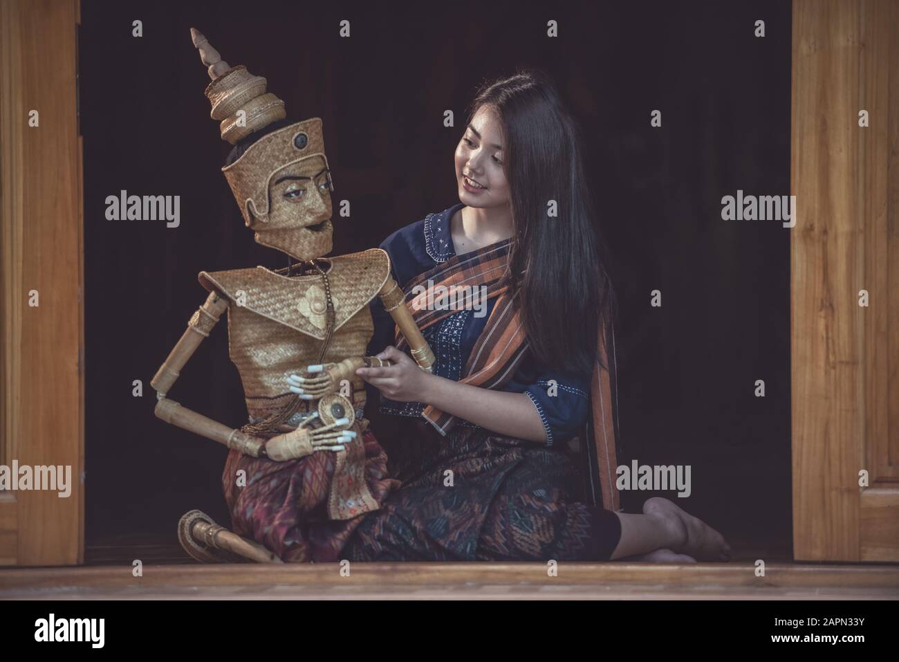 Traditional Thai Puppet of Arts and culture concept. Asian girl Puppet ...