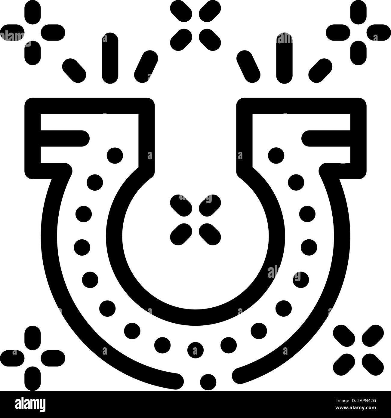 Horseshoe for Good Luck Icon Vector Outline Illustration Stock Vector ...