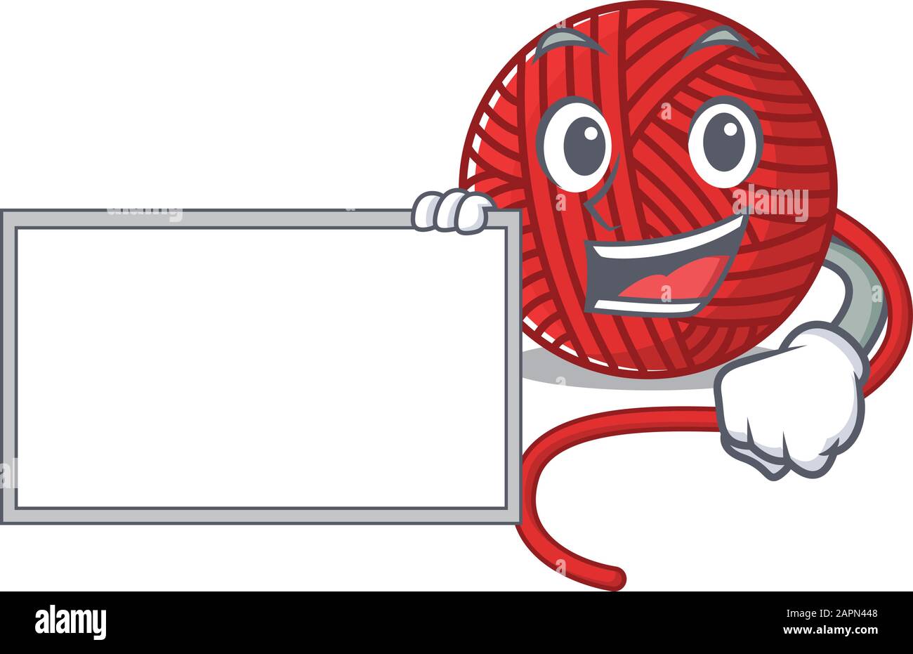 Funny red wool yarn cartoon character design style with board Stock ...