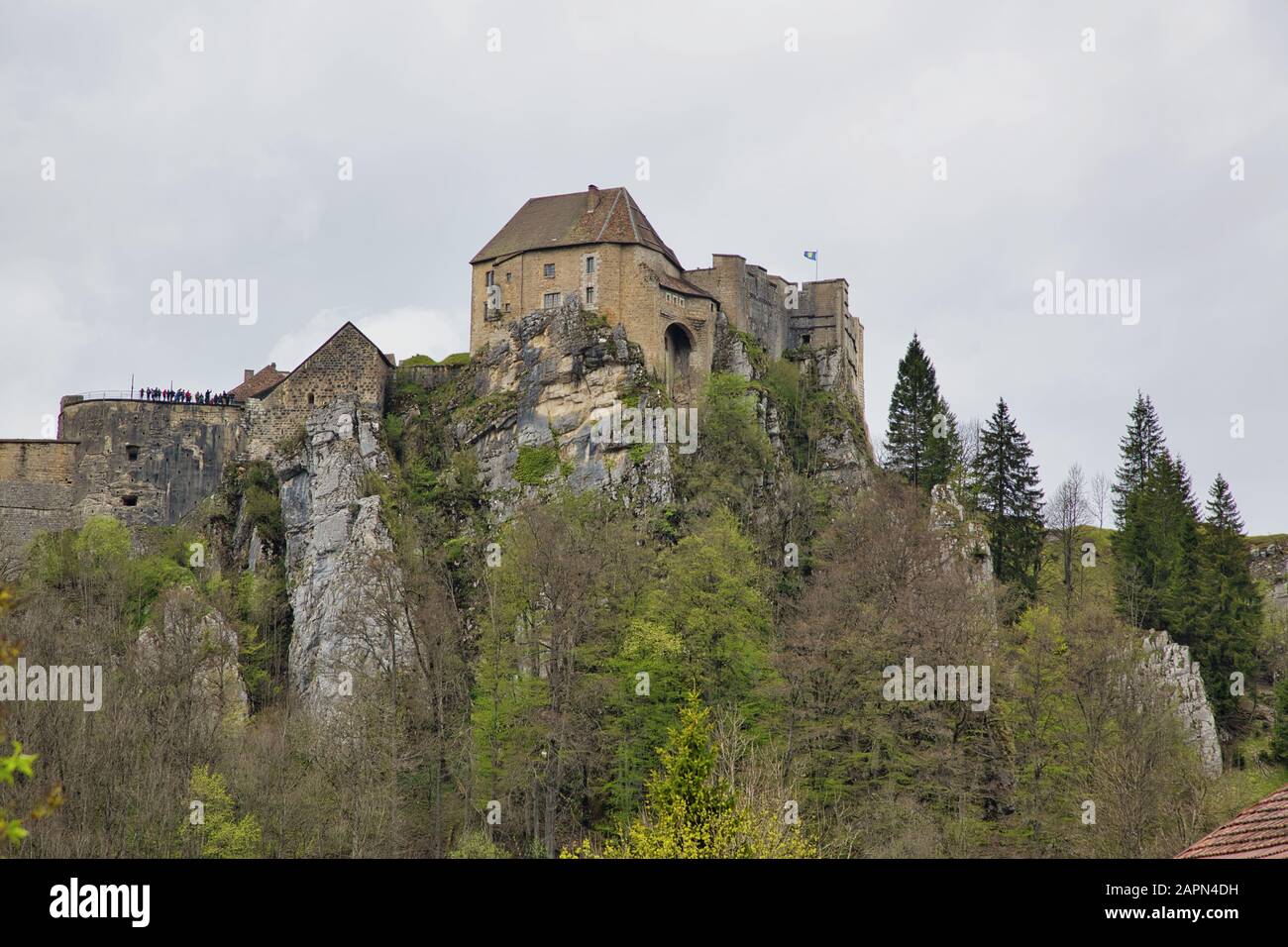 Chateau de Joux in the Jura mountains, Franche-Comte, France Stock ...