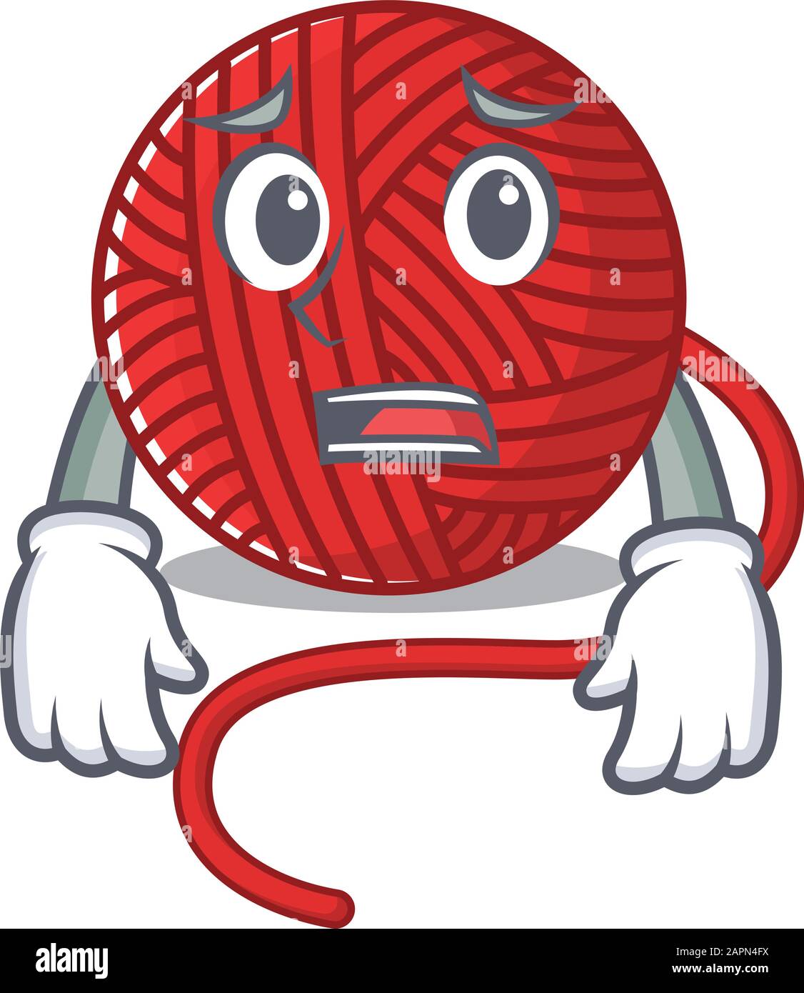 A picture of red wool yarn showing afraid look face Stock Vector Image ...