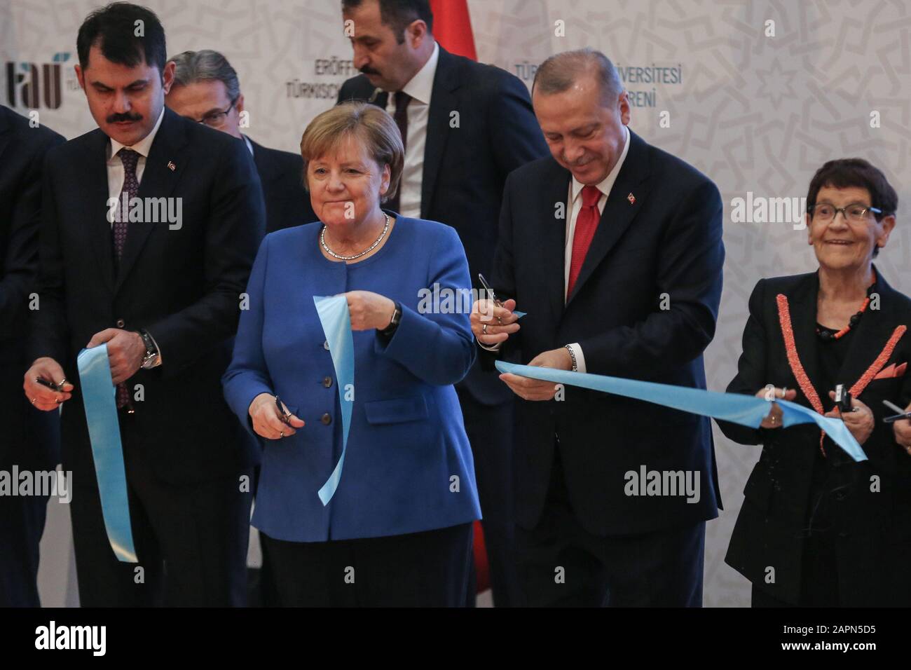 Istanbul, Turkey. 24th Jan, 2020. German Chancellor Angela Merkel (CDU ...