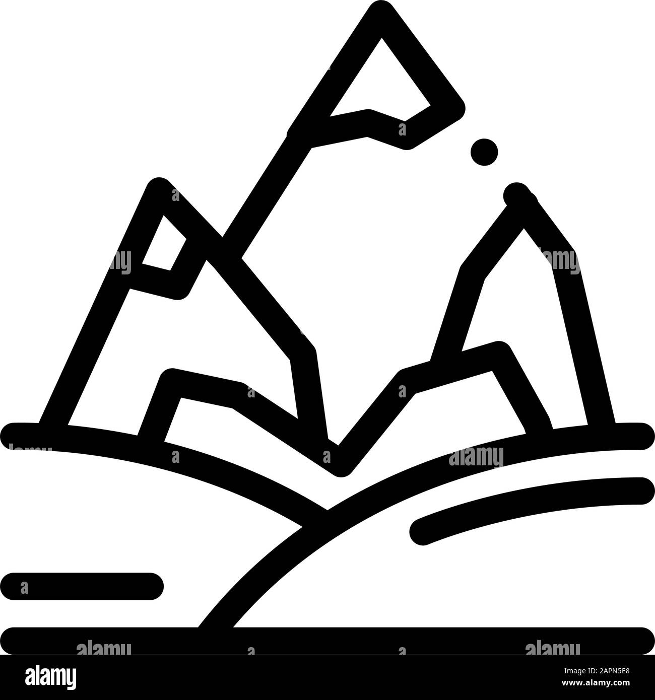 Mountains with Snow Icon Vector Outline Illustration Stock Vector Image ...