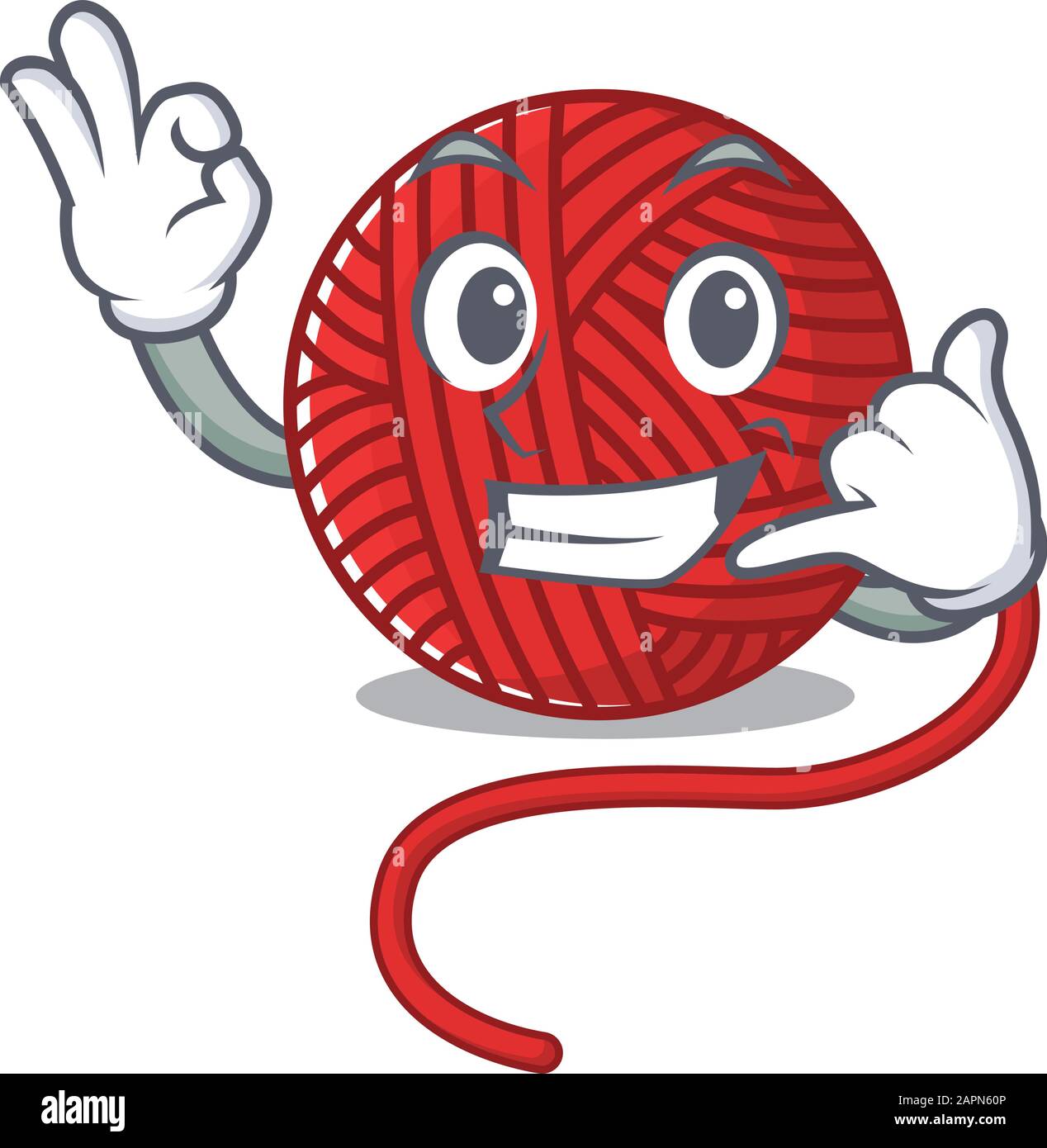 Call me funny red wool yarn mascot picture style Stock Vector Image ...