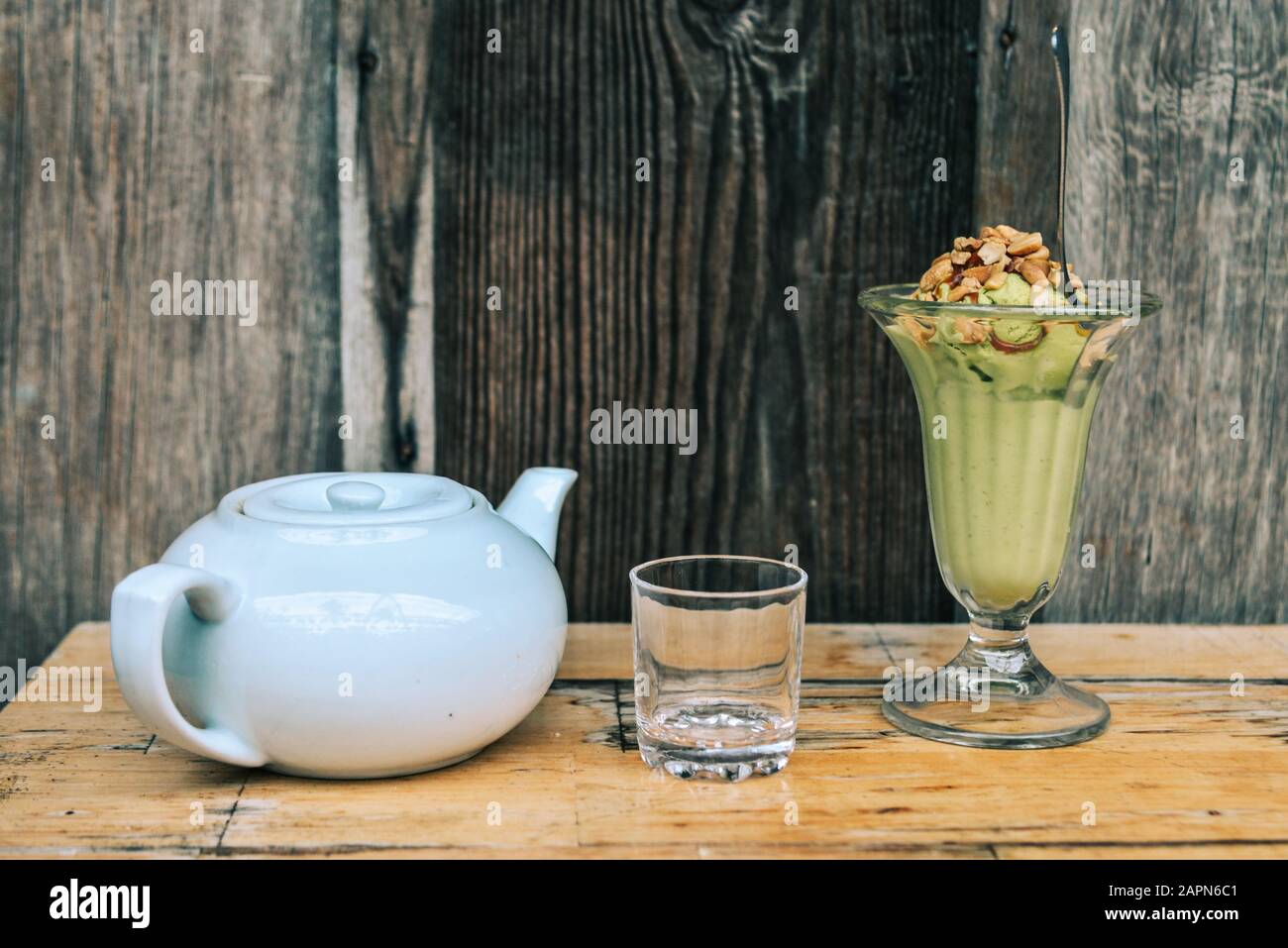 Avocado ice cream at the coffee shop in Dalat, Vietnam Stock Photo - Alamy