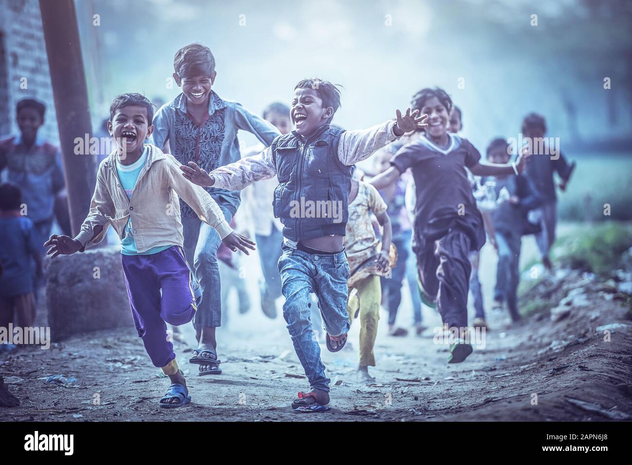 Indian School Kids Running High Resolution Stock Photography and Images ...