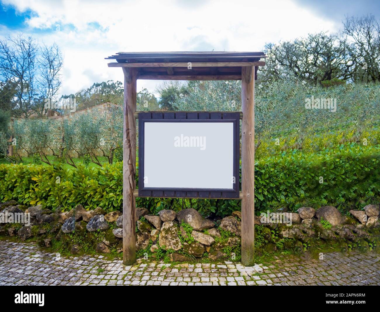 Empty billboard sign with copy space at a park during daytime Stock ...