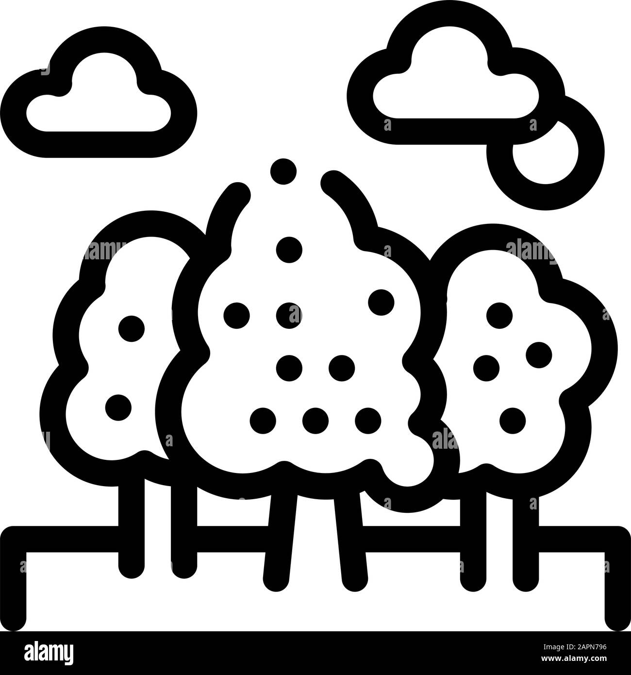 Trees Forest Icon Vector Outline Illustration Stock Vector Image & Art ...