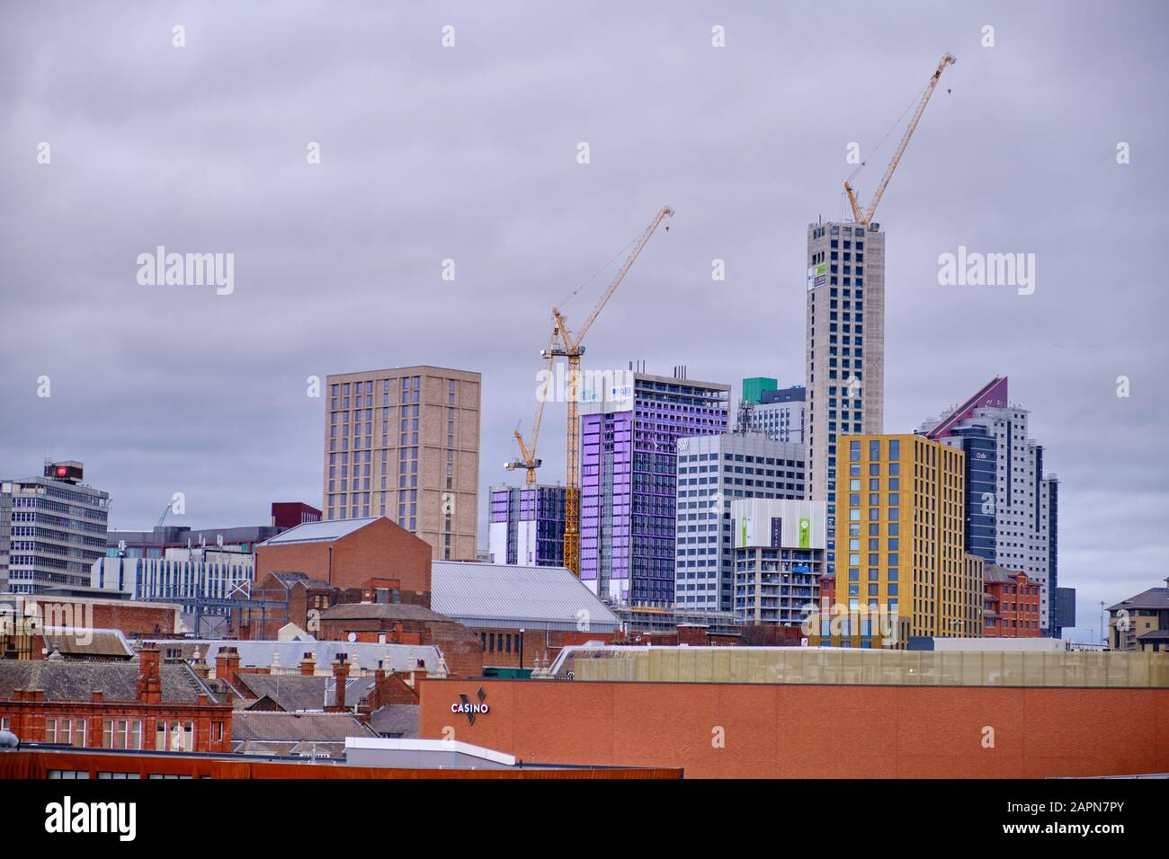 LEEDS, UNITED KINGDOM - Jan 11, 2020: Horizontal shot of leeds skyline ...
