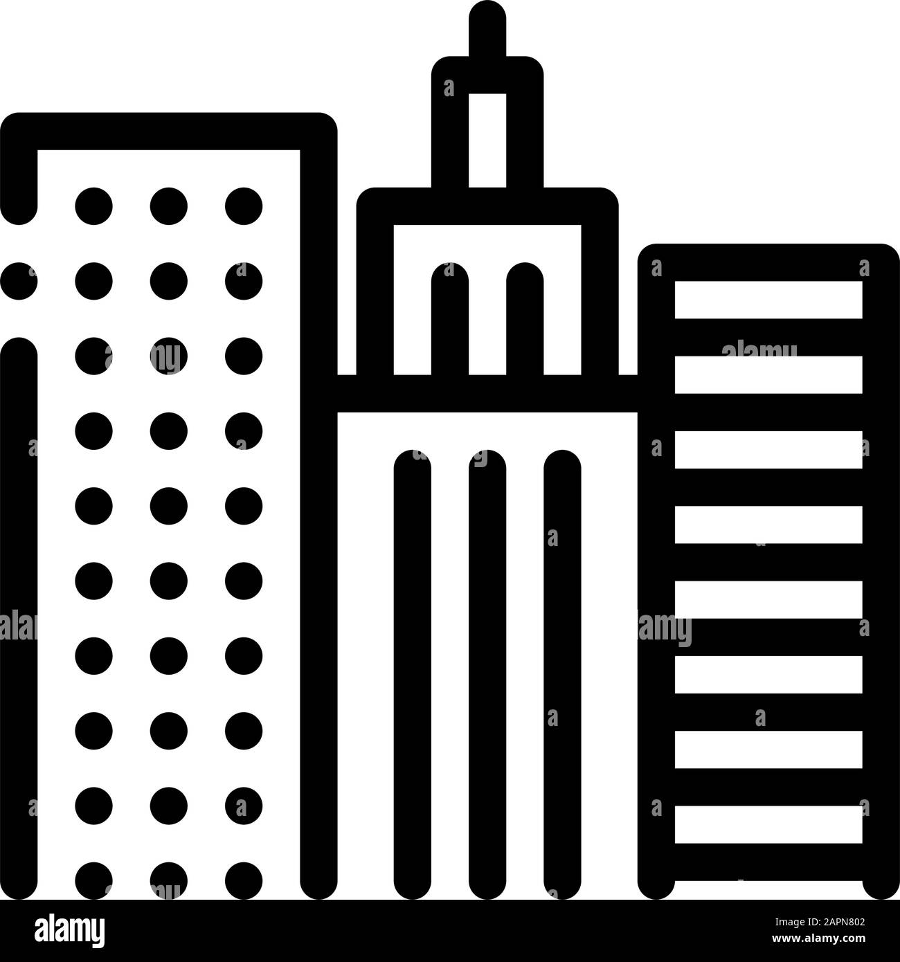 High-Rise Buildings View Icon Vector Outline Illustration Stock Vector ...