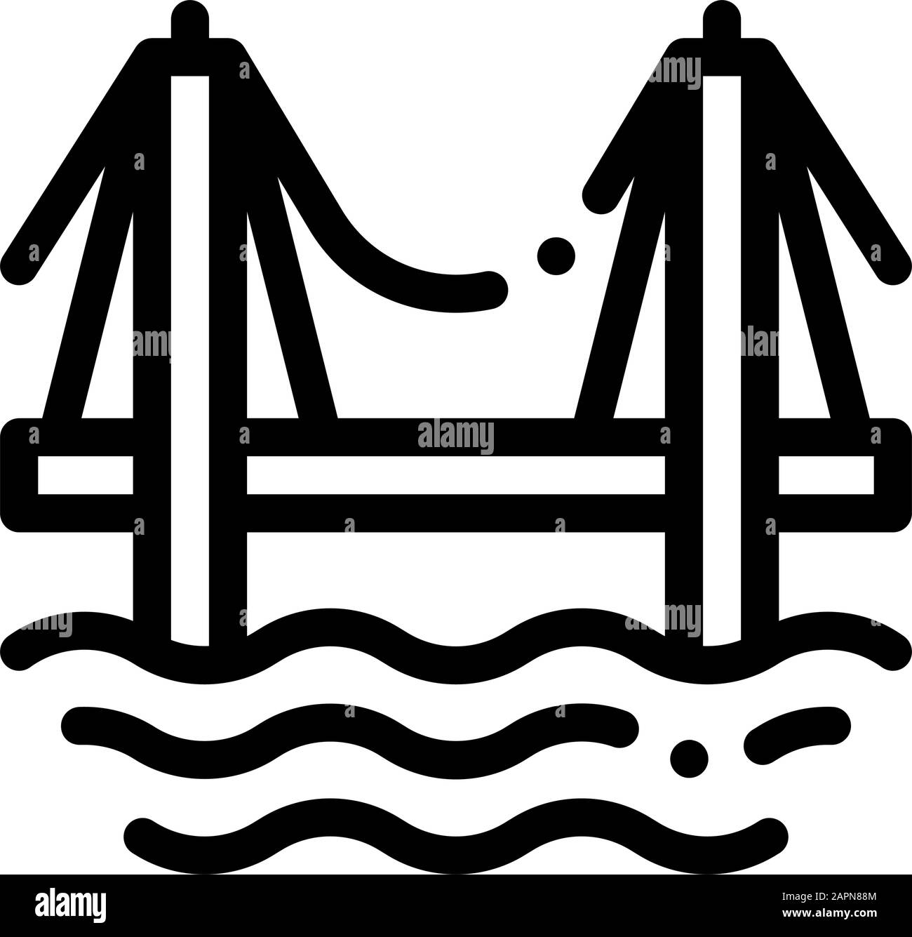 Sea Bridge Icon Vector Outline Illustration Stock Vector Image & Art ...