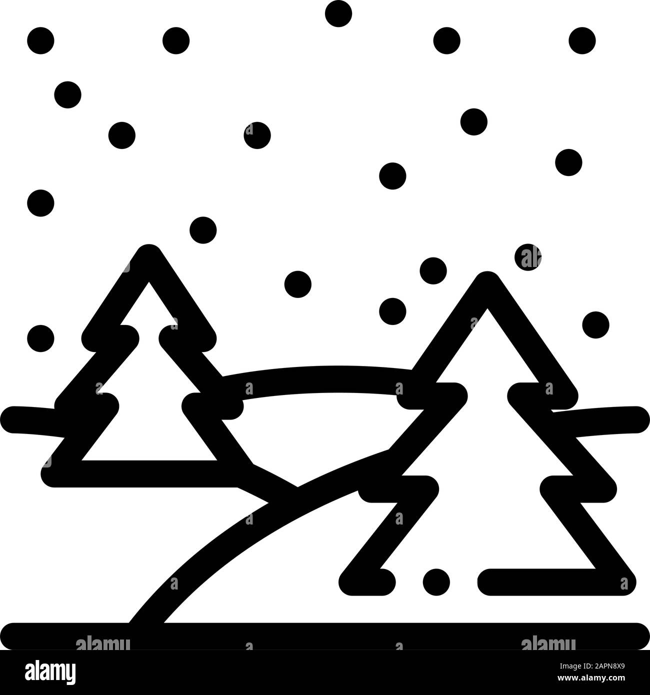 Night Forest Icon Vector Outline Illustration Stock Vector Image & Art ...