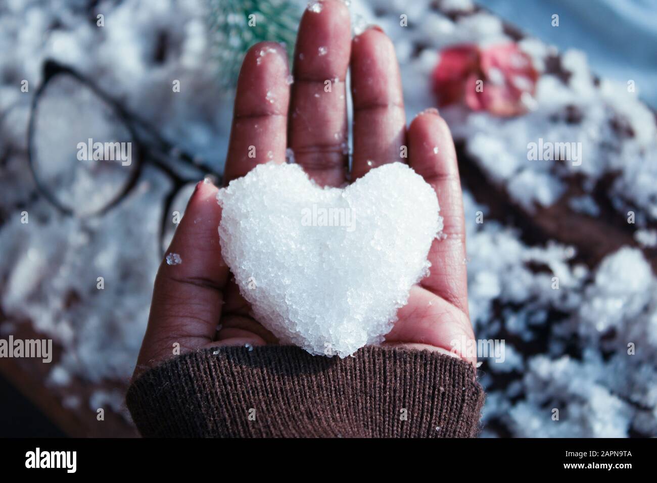Beautiful snow heart Stock Photo - Alamy
