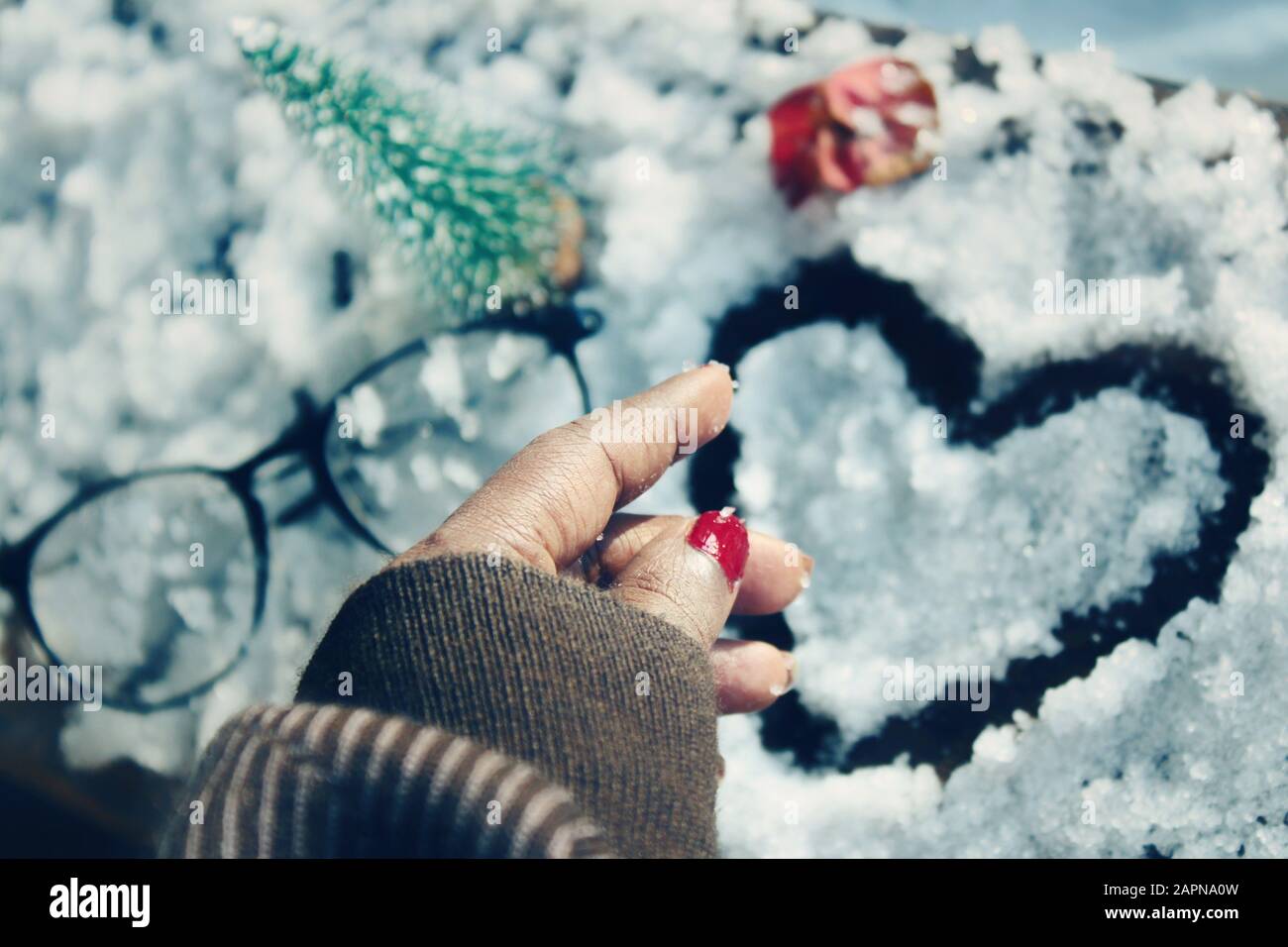 Beautiful snow heart Stock Photo - Alamy