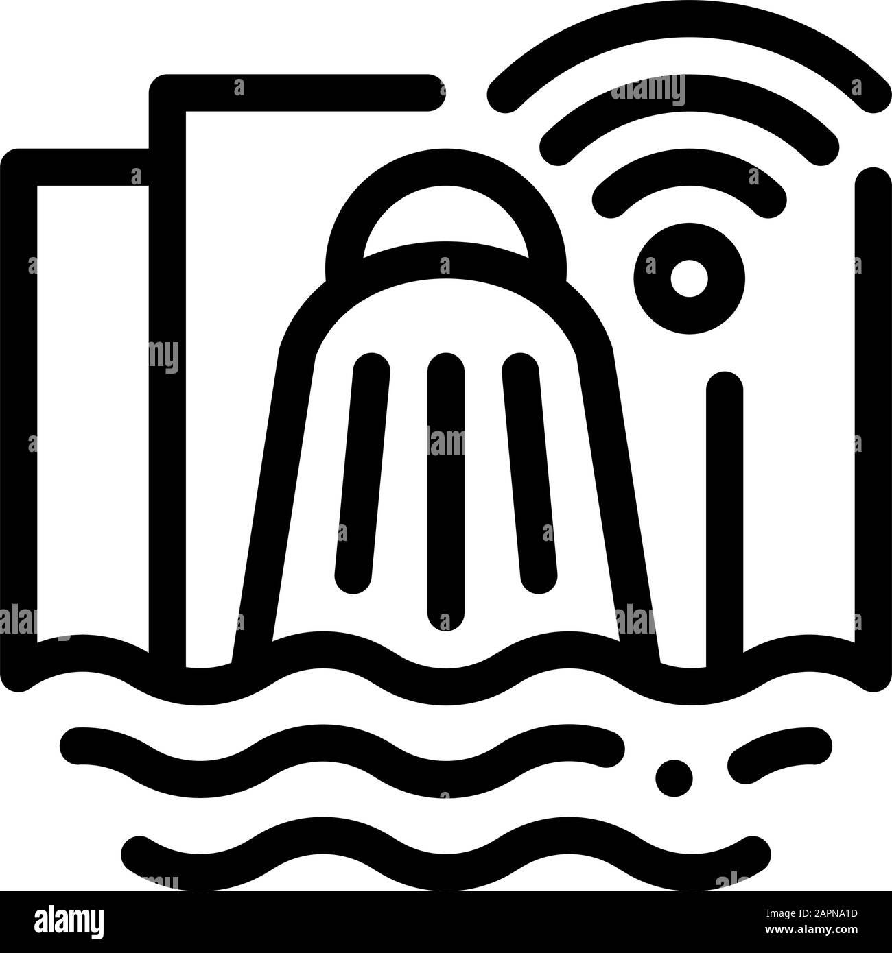 Smart Hydroelectric Power Station Icon Vector Outline Illustration ...