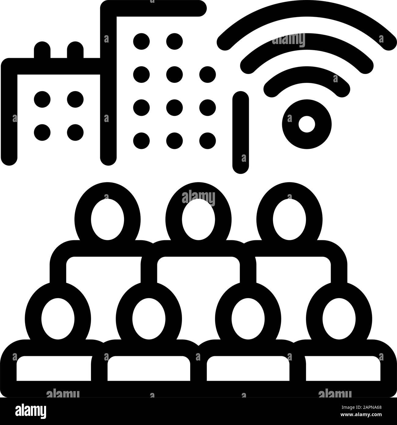 Residents Connect Wi-Fi Icon Vector Outline Illustration Stock Vector ...