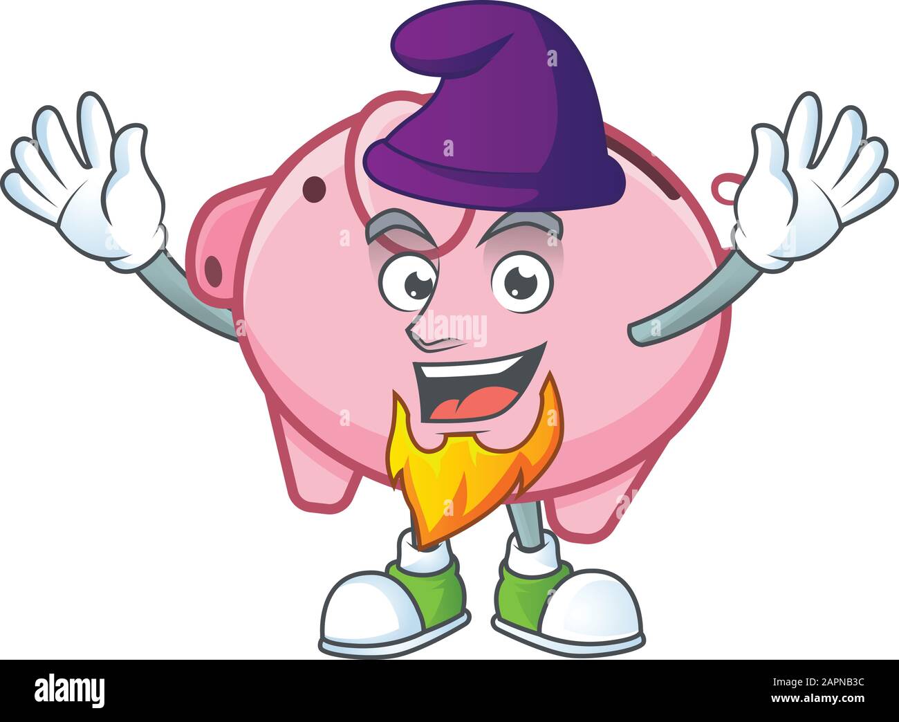 Cute piggy bank mascot cartoon dressed as an Elf Stock Vector Image ...