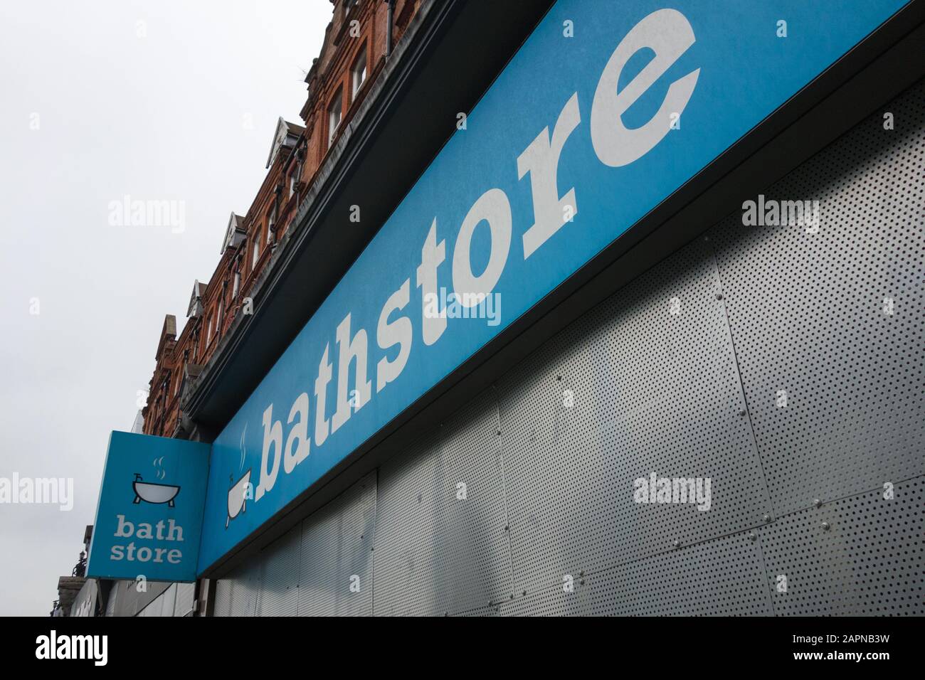 A boarded-up Bathstore shop front on Finchley Road, London, UK Stock ...