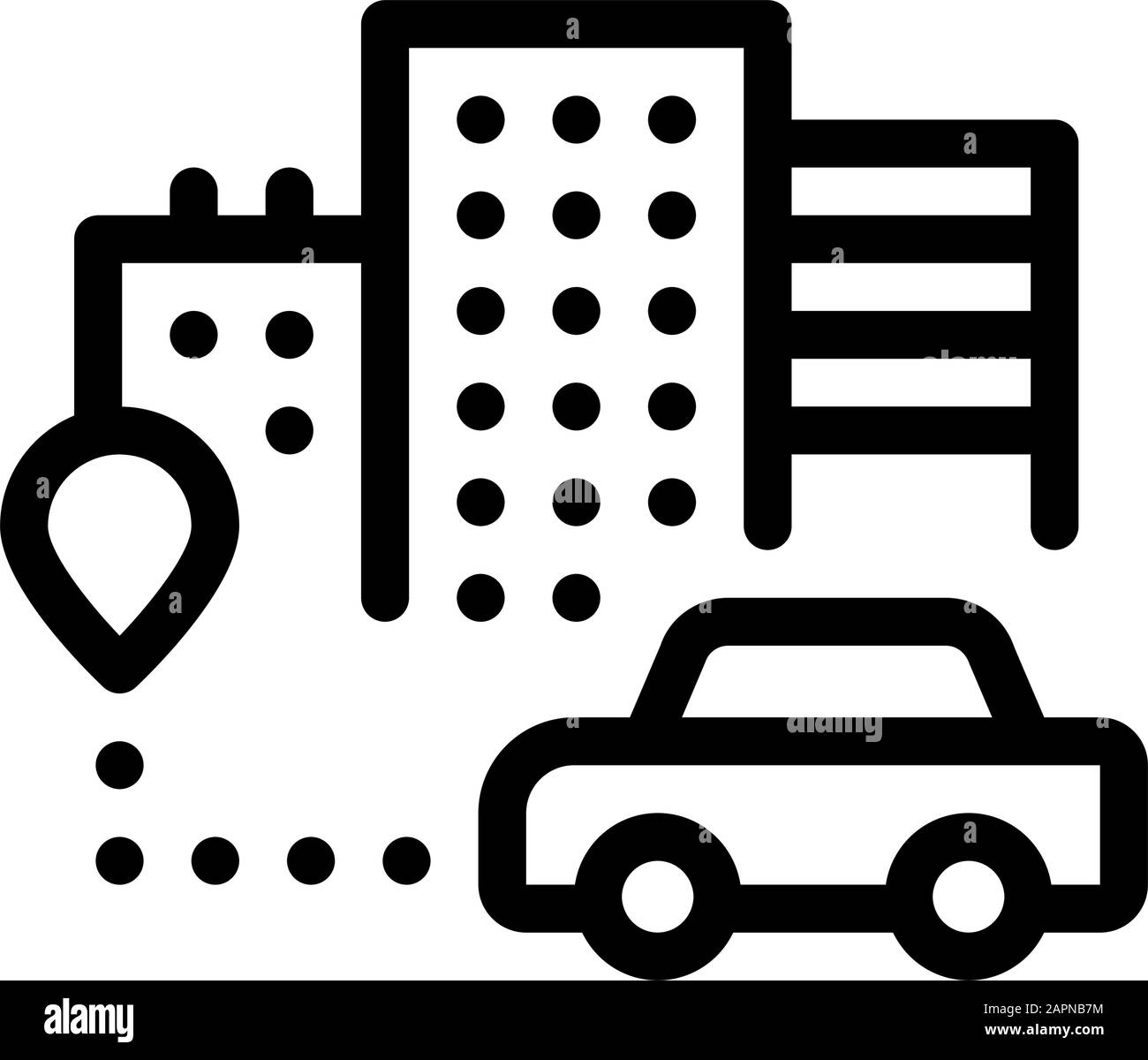 Machine Location Icon Vector Outline Illustration Stock Vector Image ...