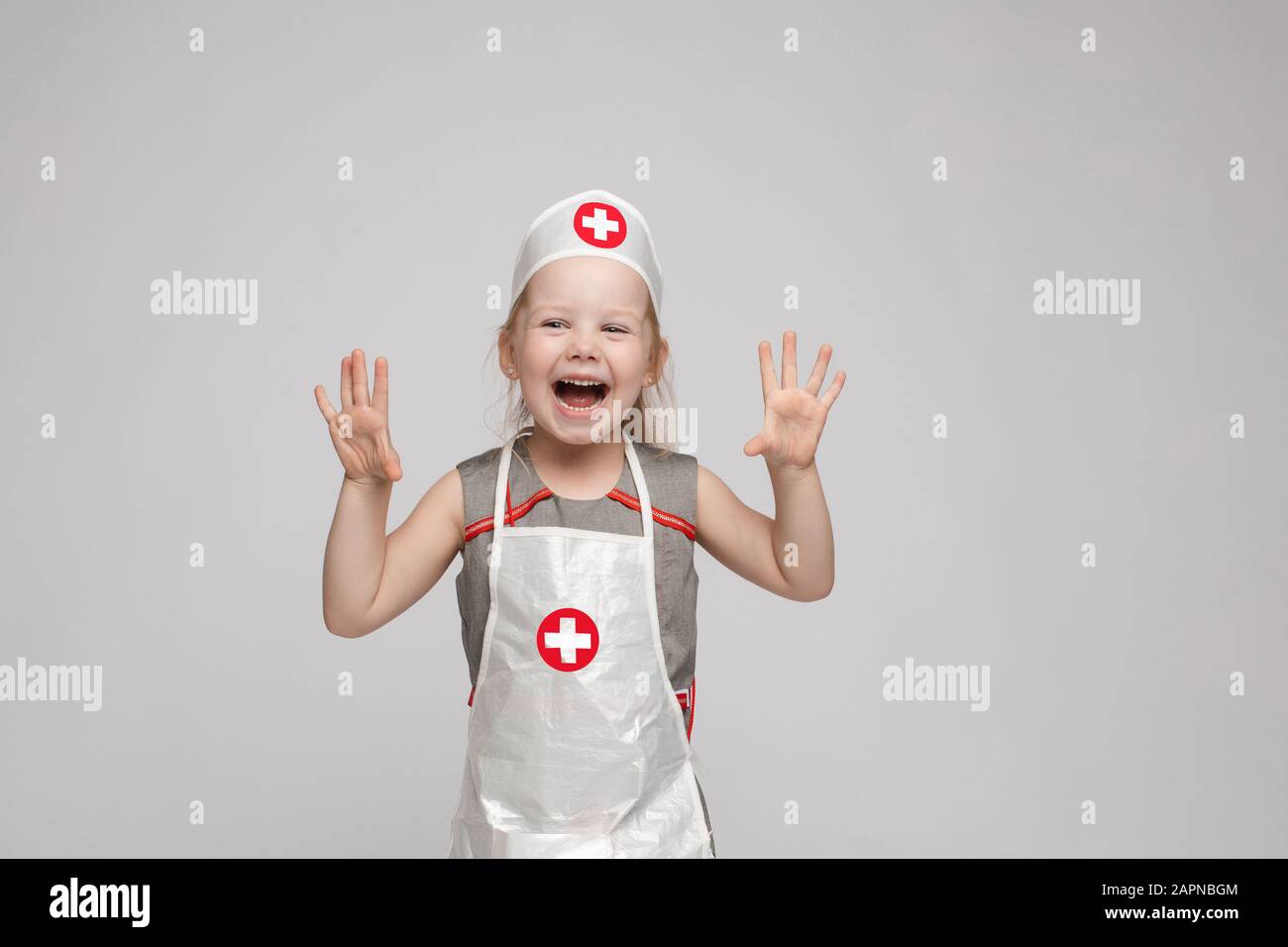 Adorable girl in doctor's uniform.She is a doctor Stock Photo - Alamy