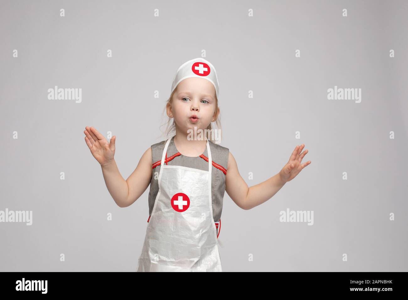 Adorable girl in doctor's uniform.She is a doctor Stock Photo - Alamy