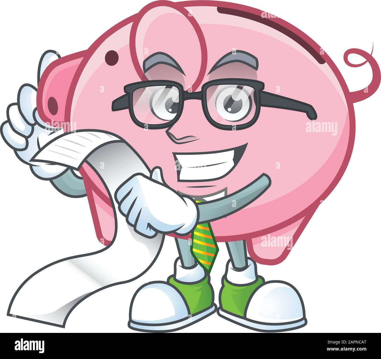 A funny cartoon character of piggy bank with a menu Stock Vector Image ...
