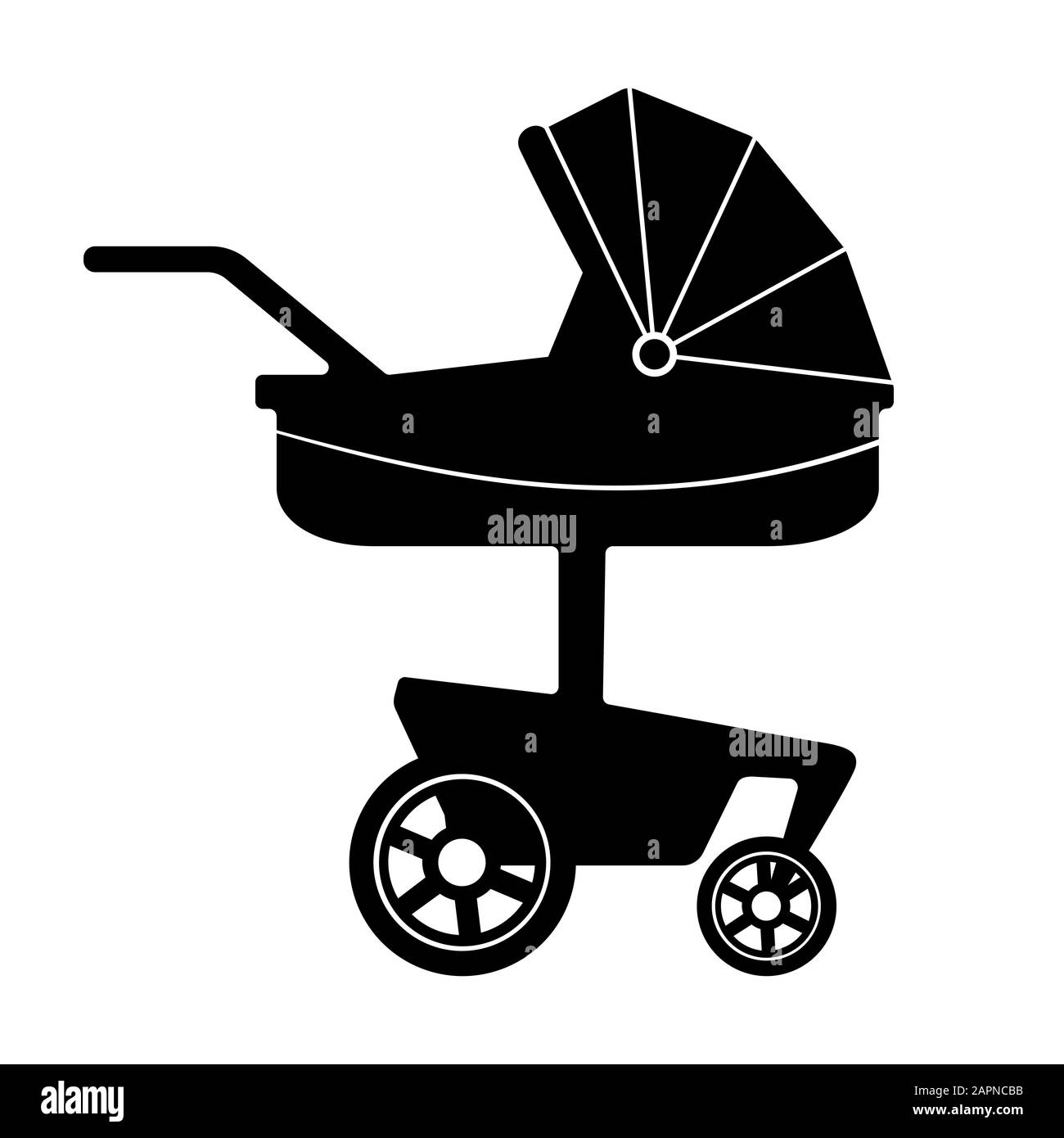 Baby Carriage Silhouette Vector