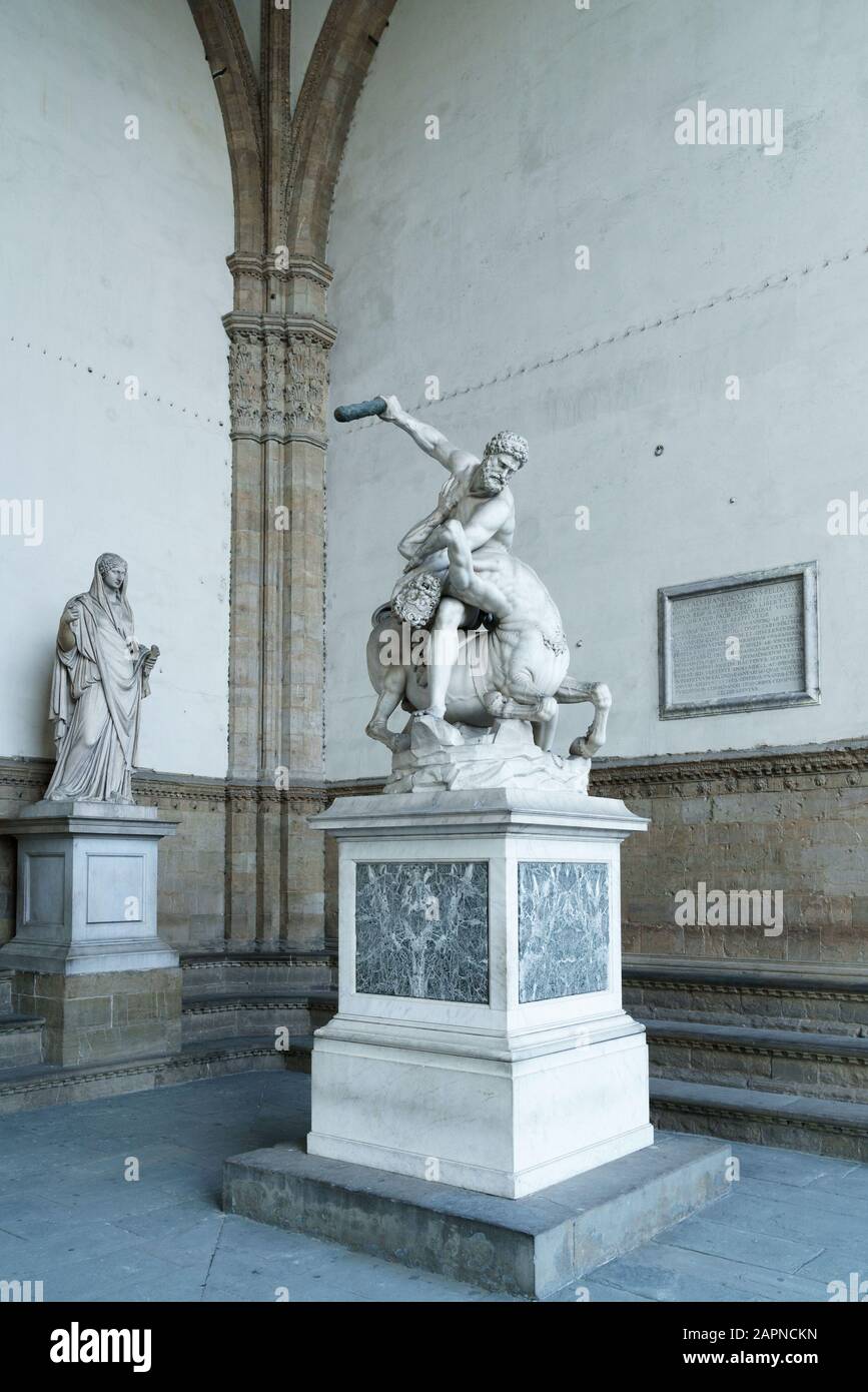 Statues at Piazza della Signoria, Florence, Italy Stock Photo - Alamy