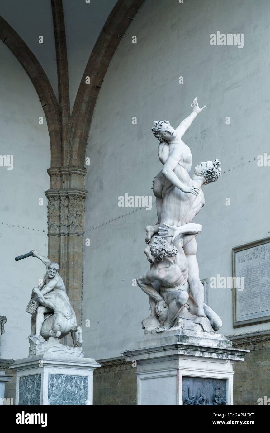 Statues at Piazza della Signoria, Florence, Italy Stock Photo - Alamy