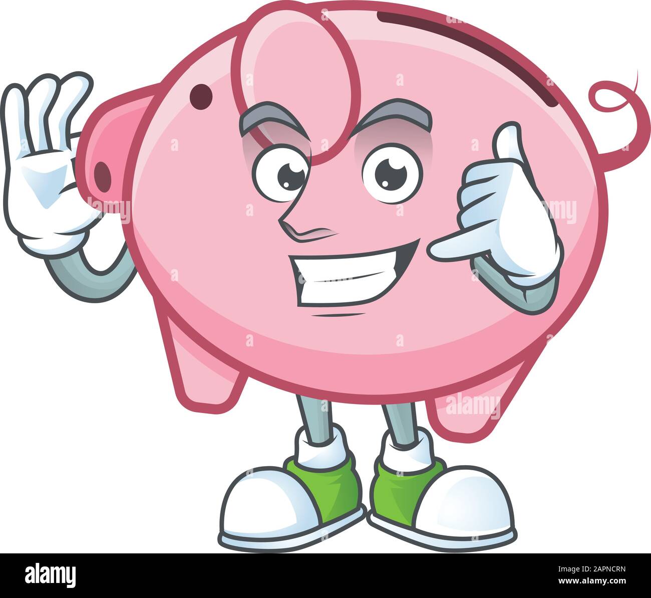 Call me funny piggy bank mascot picture style Stock Vector Image & Art ...