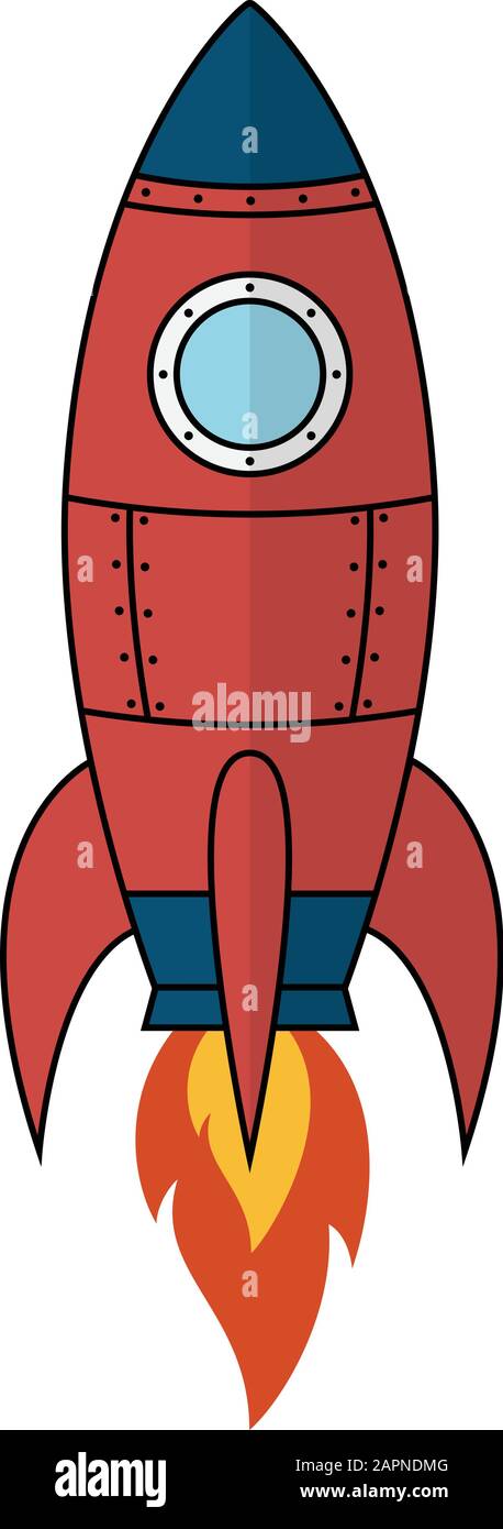 Space rocket comics book style. Vector illustration Stock Vector Image ...