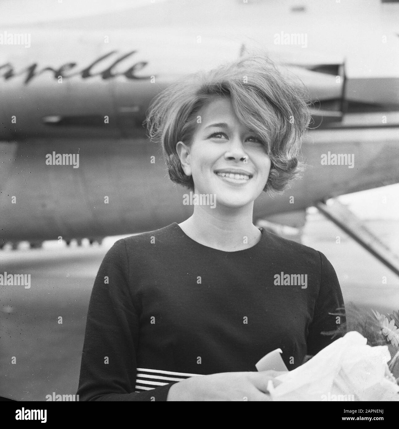Anneke Grönloh with son Stephan show in the press room of Schiphol the ...