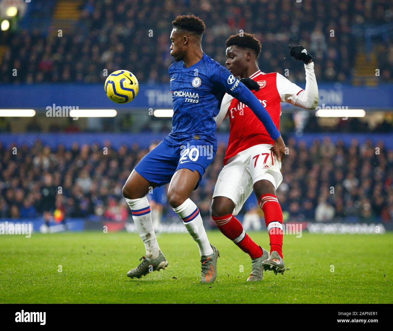 LONDON, UNITED KINGDOM. JANUARY 21: L-R Chelsea's Callum Hudson-Odoi ...