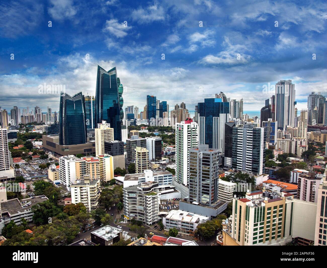 Downtown Panama City Skyscrapers, Panama. Building cityscape panorama ...
