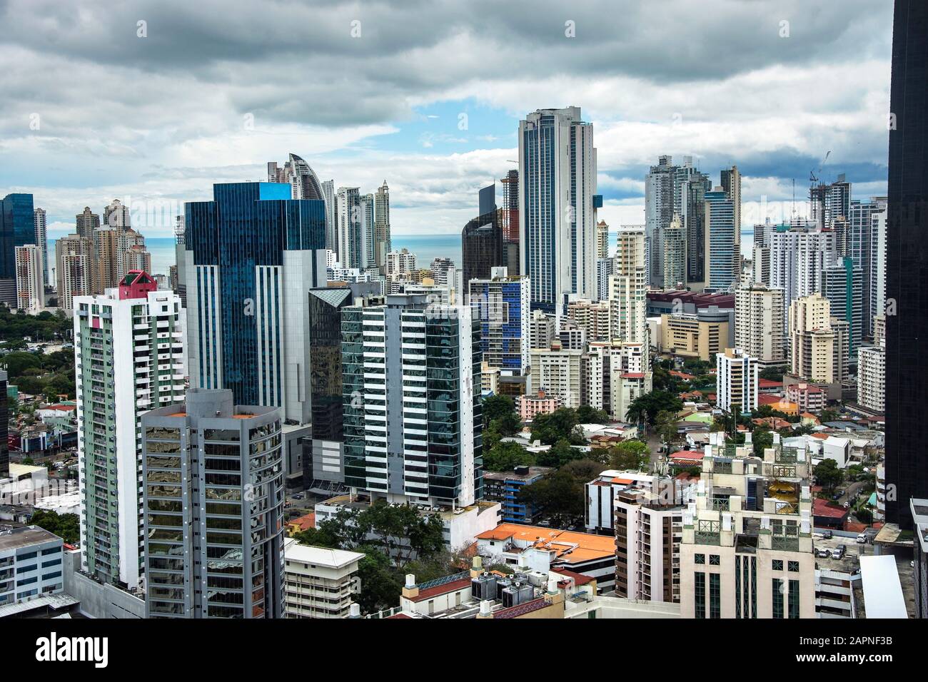 Downtown Panama City Skyscrapers, Panama. Building cityscape panorama ...