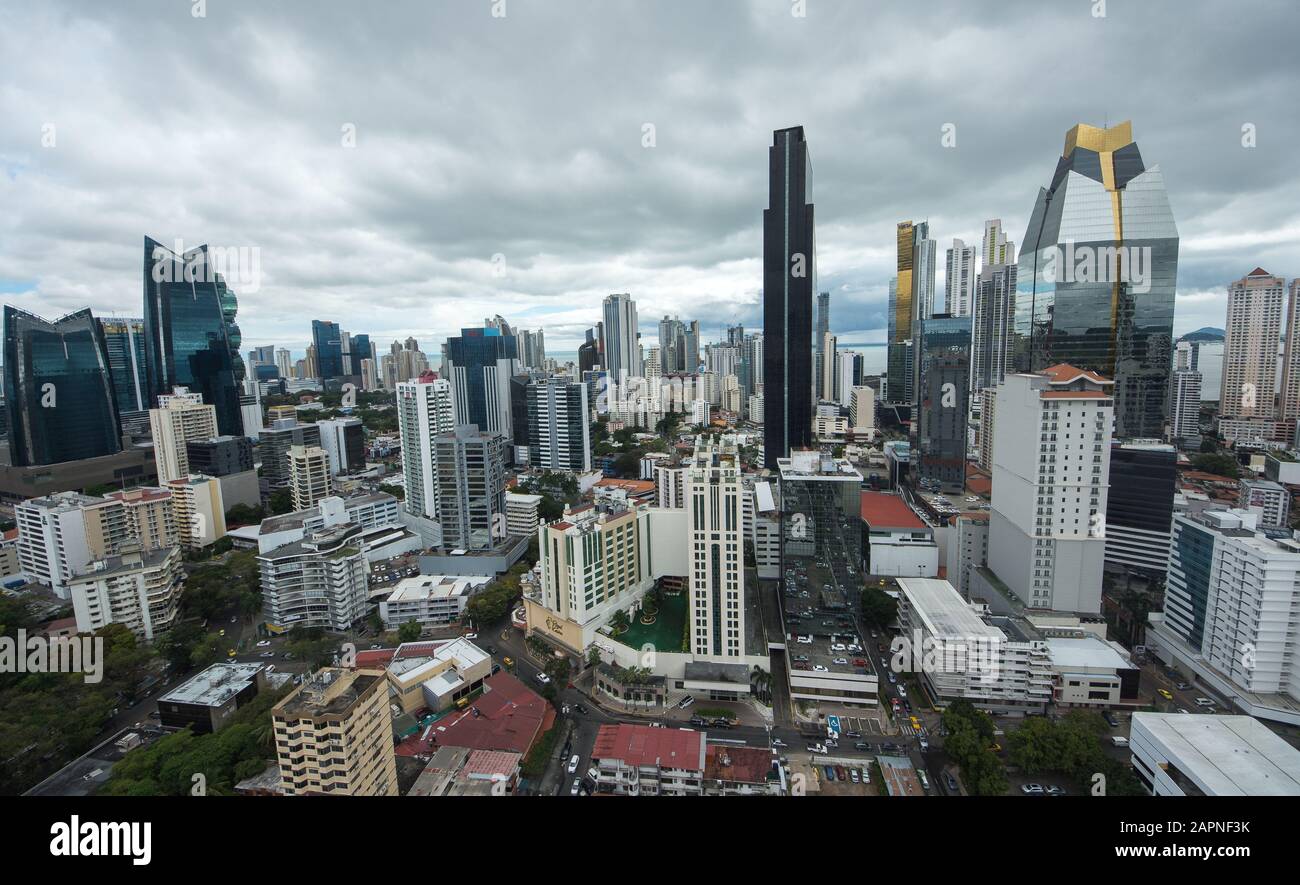 Downtown Panama City Skyscrapers, Panama. Building cityscape panorama ...