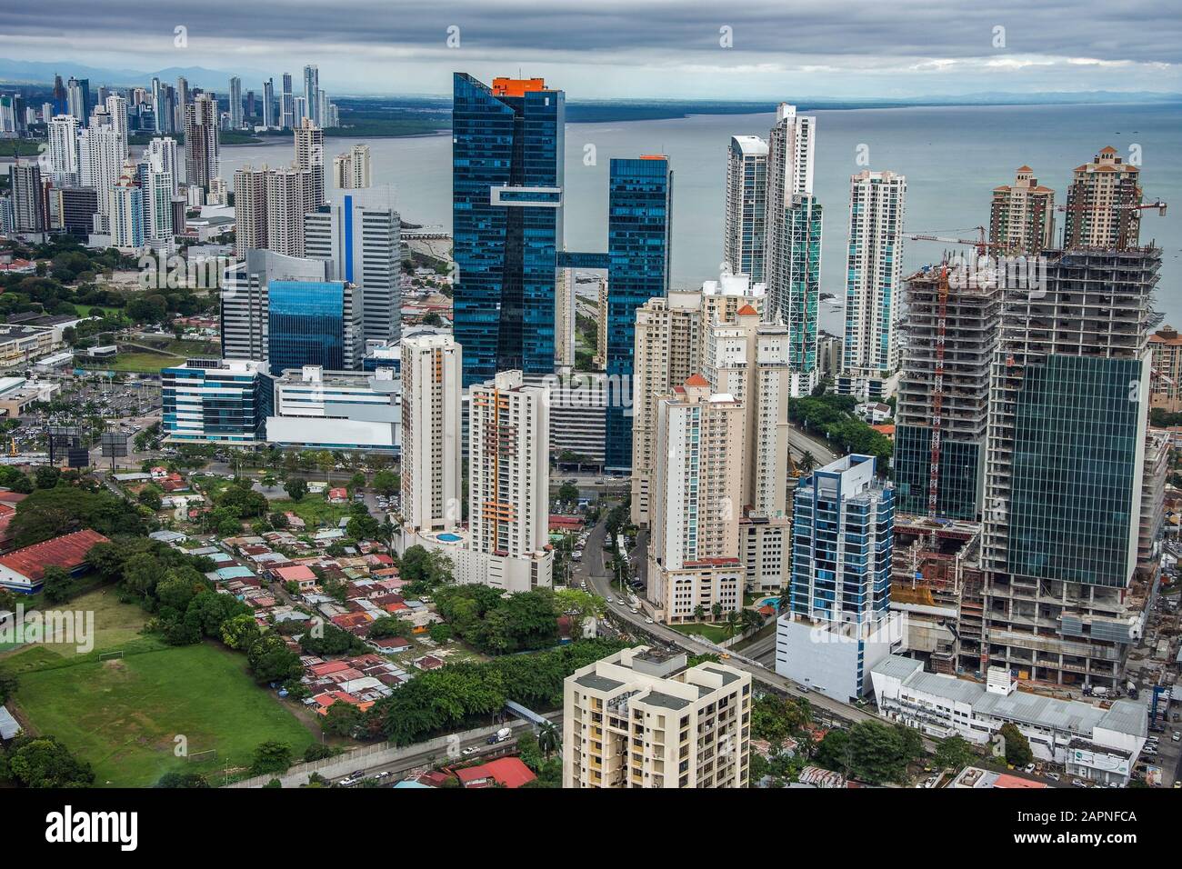 The beautiful and modern skyline of tall city buildings of Downtown ...