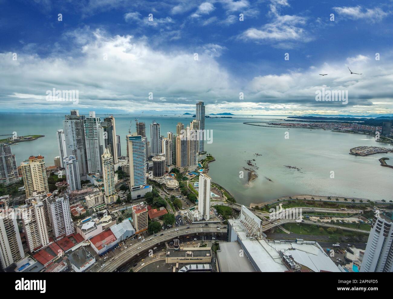 The beautiful and modern skyline of tall city buildings of Downtown ...