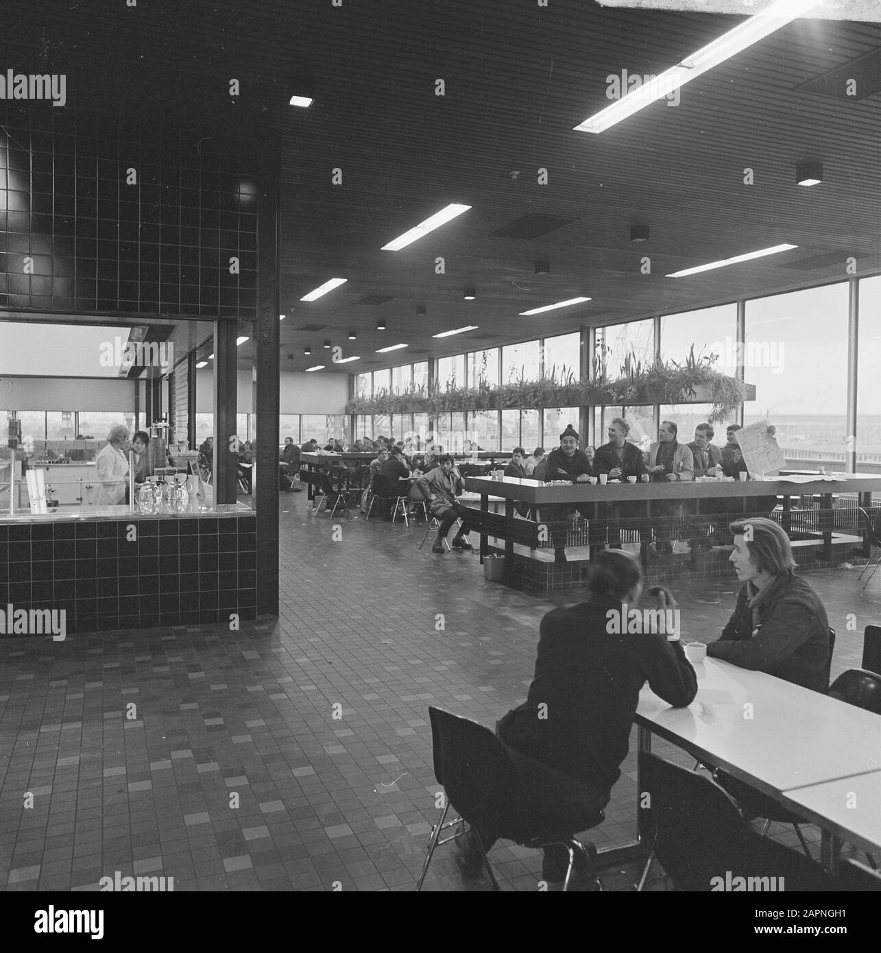 Port of Rotterdam modern canteen for dockers Date: February 7, 1969 ...