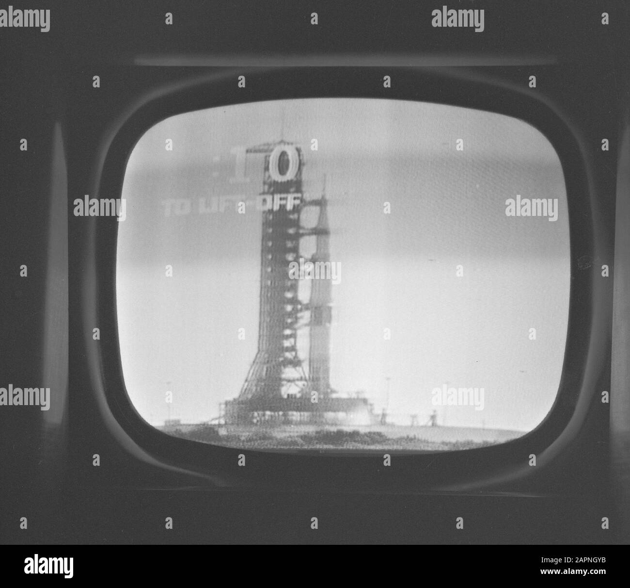 Apollo 11 launched from Cape Kennedy, photographed from the TV ...