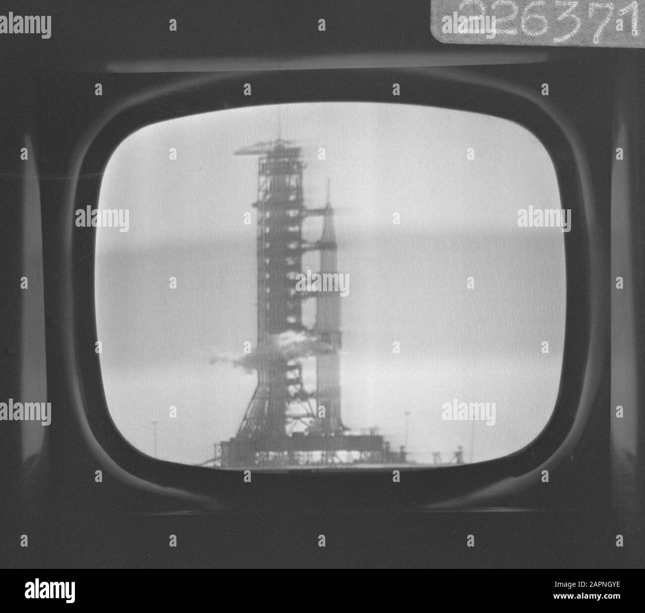 Apollo 11 launched from Cape Kennedy, photographed from the TV ...