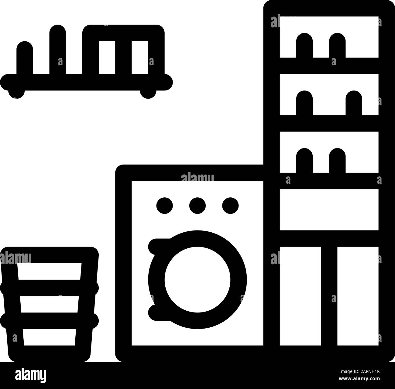 Laundry Icon Vector Outline Illustration Stock Vector Image & Art - Alamy