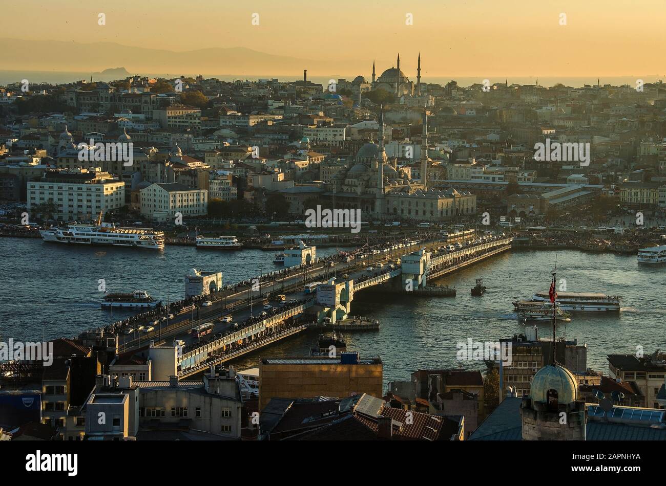 Aerial galata tower sunset hi-res stock photography and images - Alamy