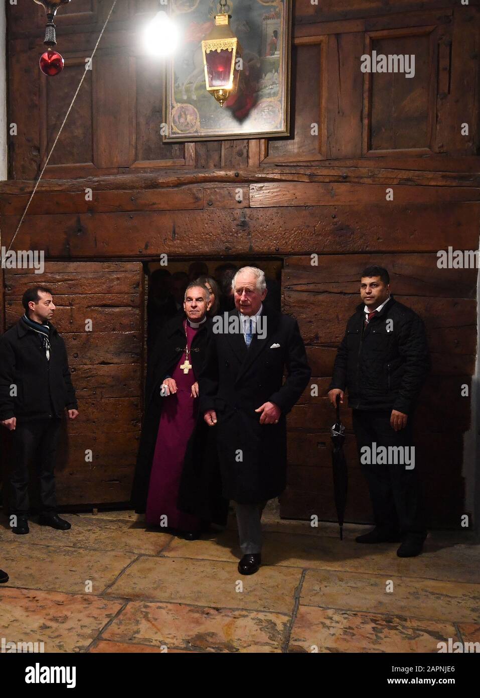 The Prince of Wales enters the Church of the Nativity in Bethlehem on ...