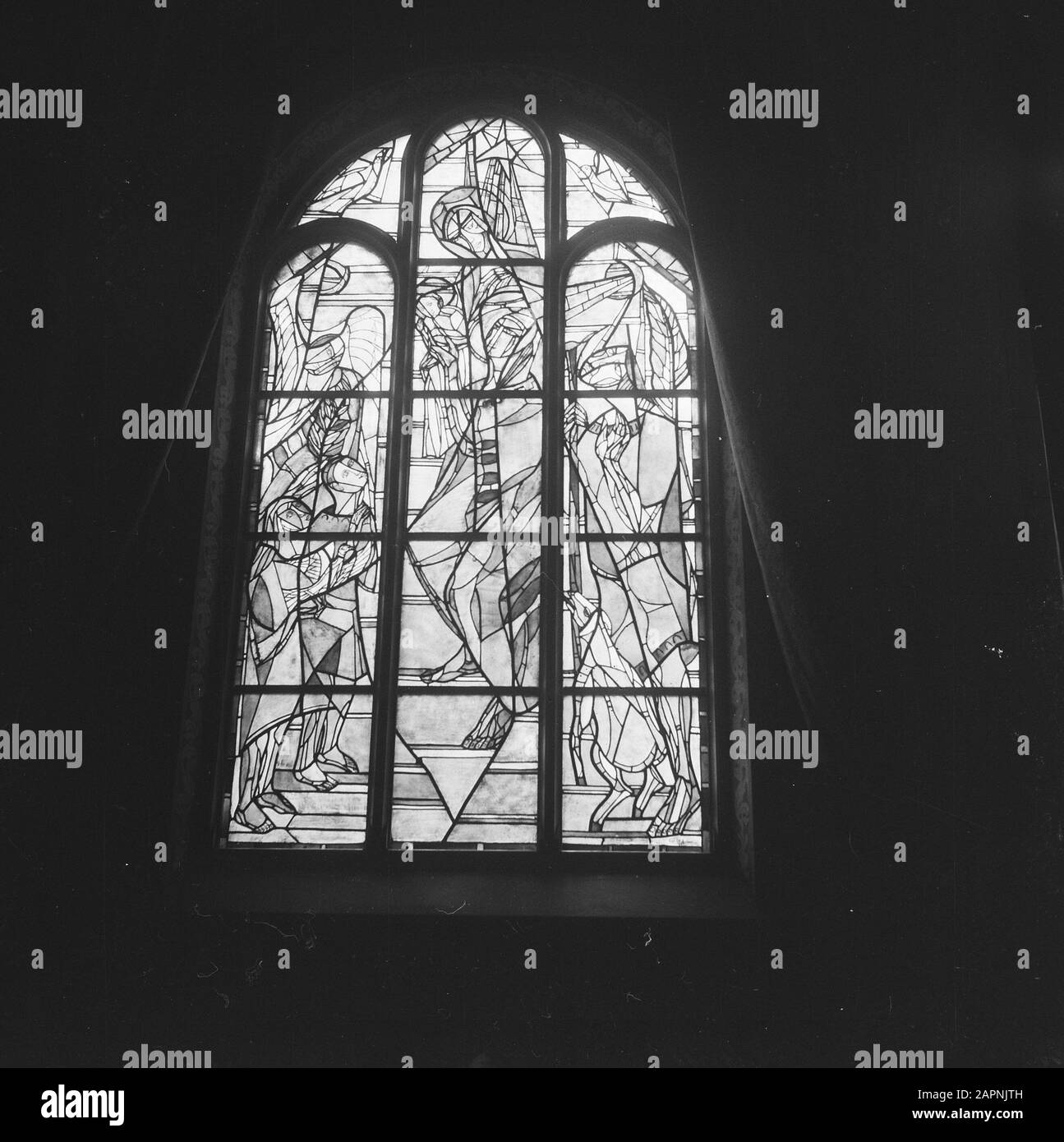 Stained church windows Black and White Stock Photos & Images - Alamy