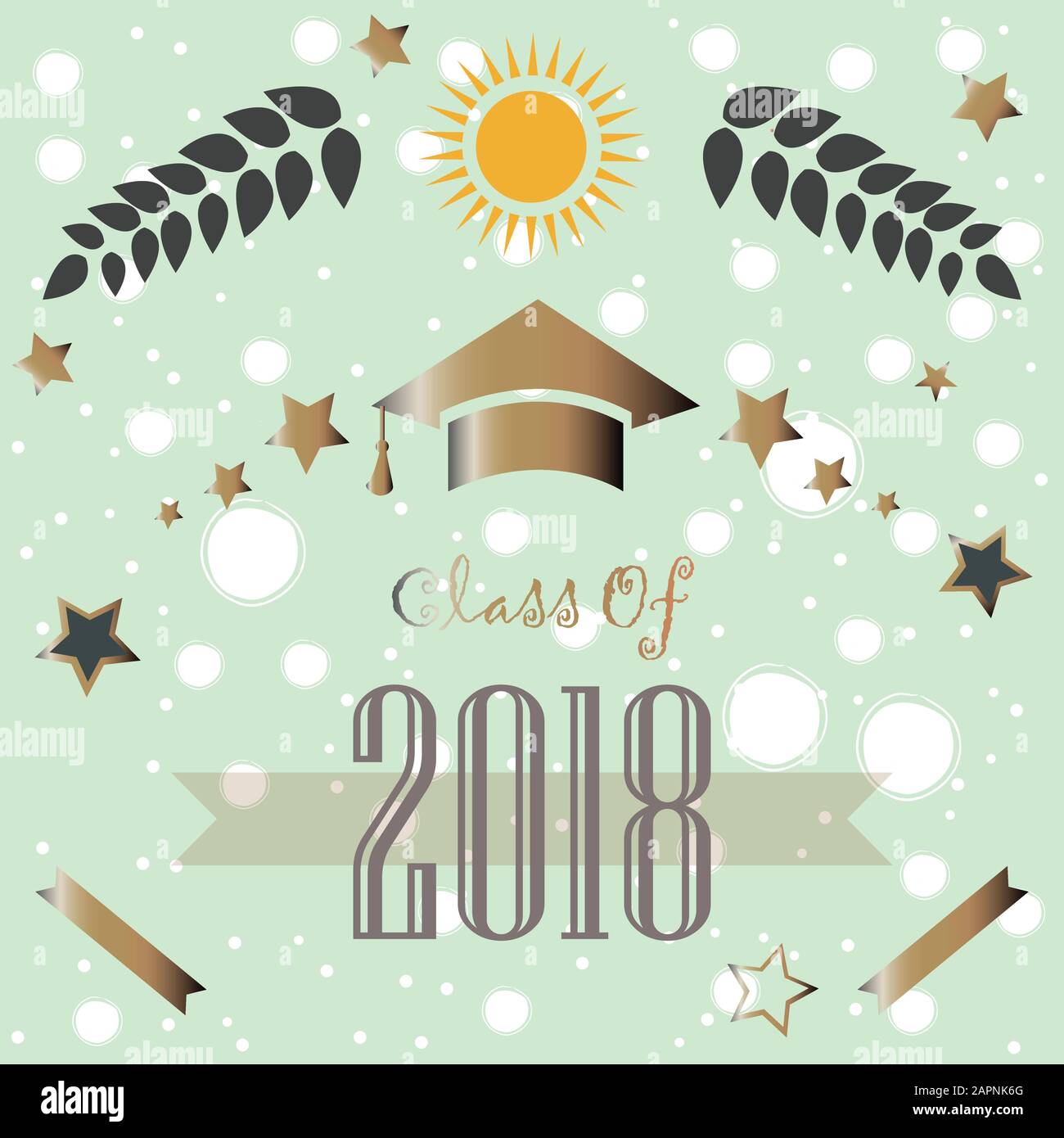 Class of 2018 in gold on purple background. Vector Illustration Stock ...