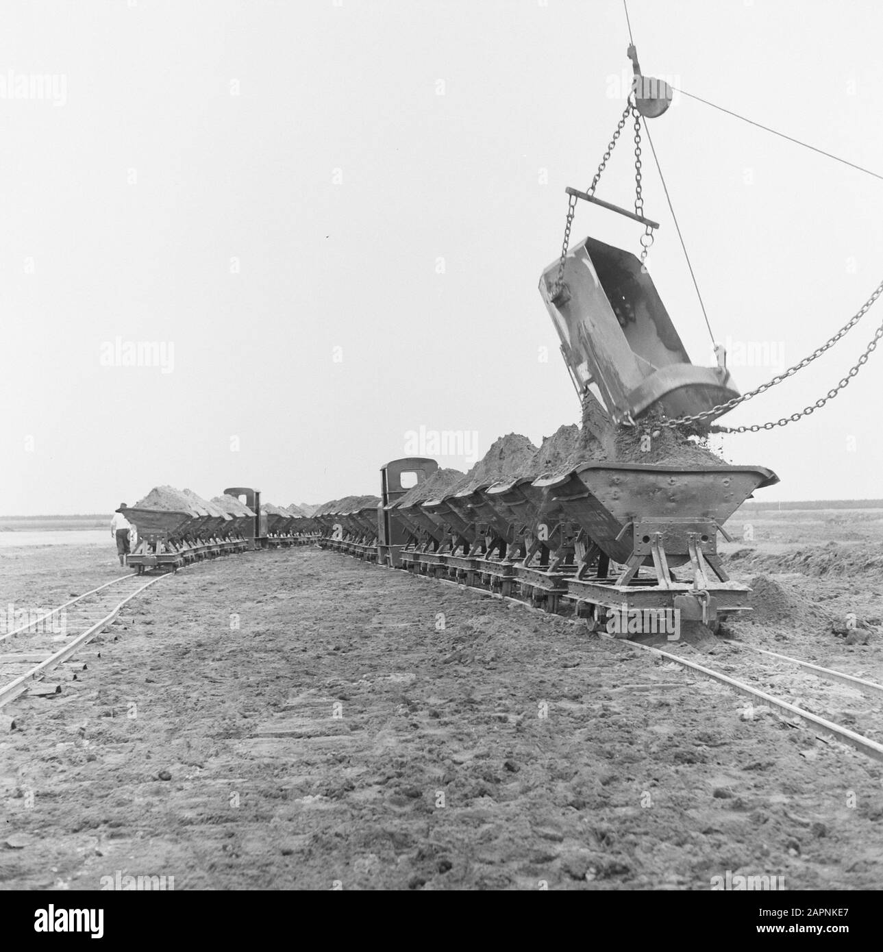mining, tillage, leveling, bandanden, chicken carts, draglines, workers ...